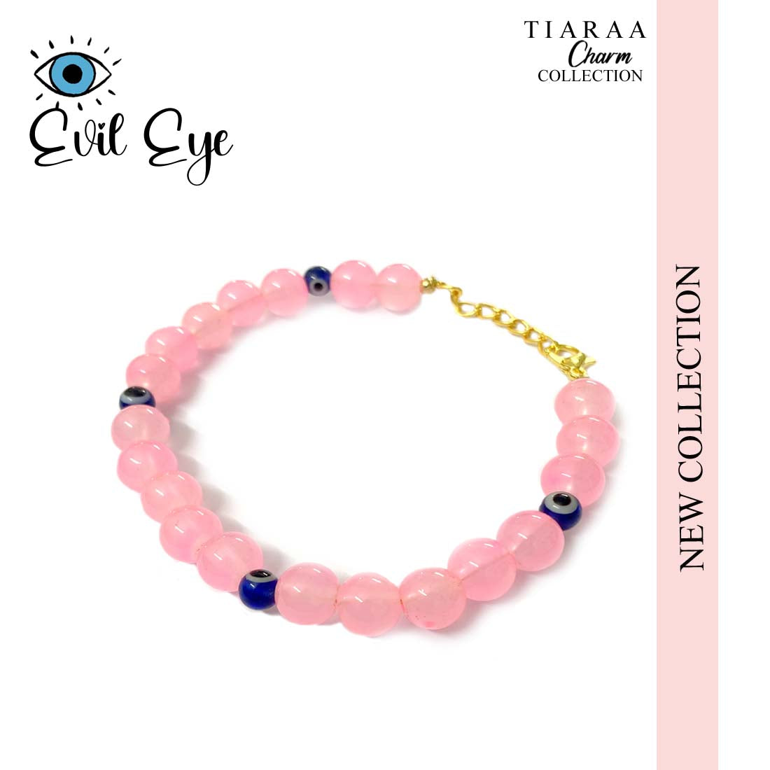 Pink Stone Evil Eye Bracelet – Tiaraa