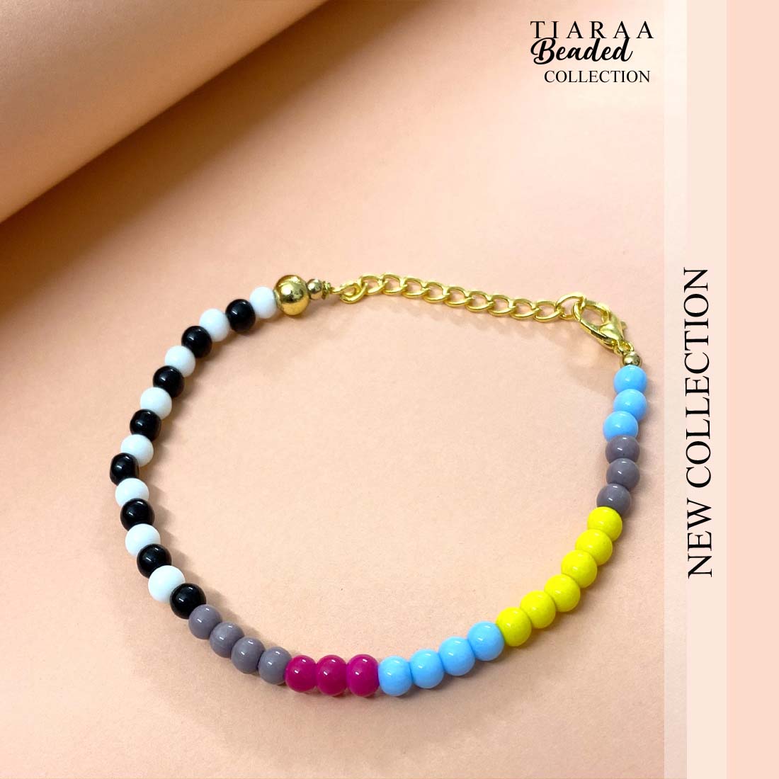 Black& White Multicolor Beaded Bracelet – Tiaraa