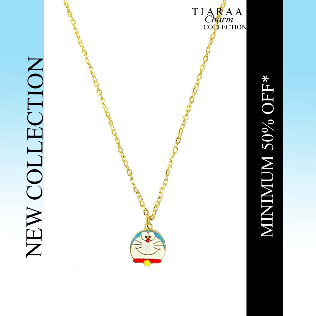 Doremon Blue Pendant Charm Necklace – Tiaraa